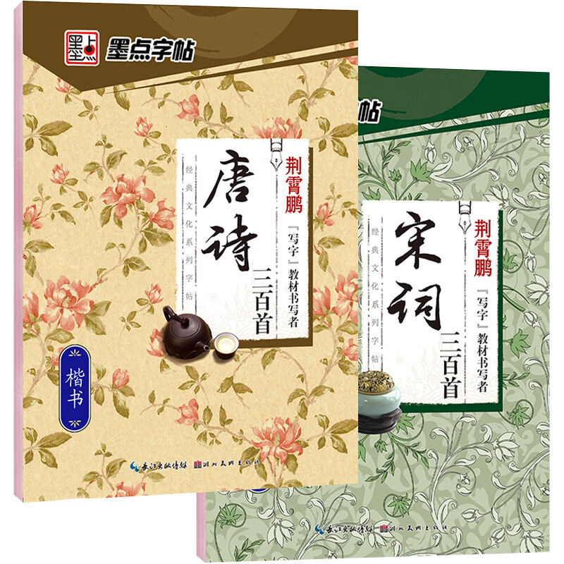 墨点字帖 唐诗三百首宋词三百首 经典文化系列练字帖楷书 荆霄鹏 唐诗宋词三百首(全2册)