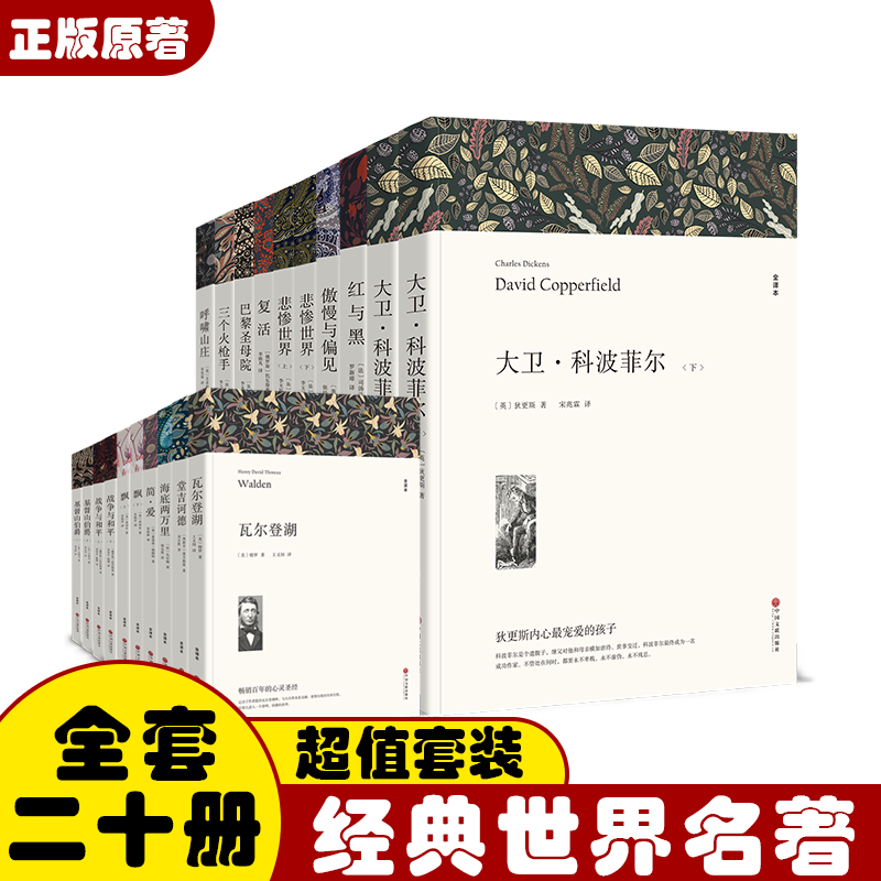 【推荐阅读】世界名著原著全套20册 无删减全译本经典文学书籍书外国小说 适合初高中生课外书必读八九年级高一高二阅读课外 中国文联出版社