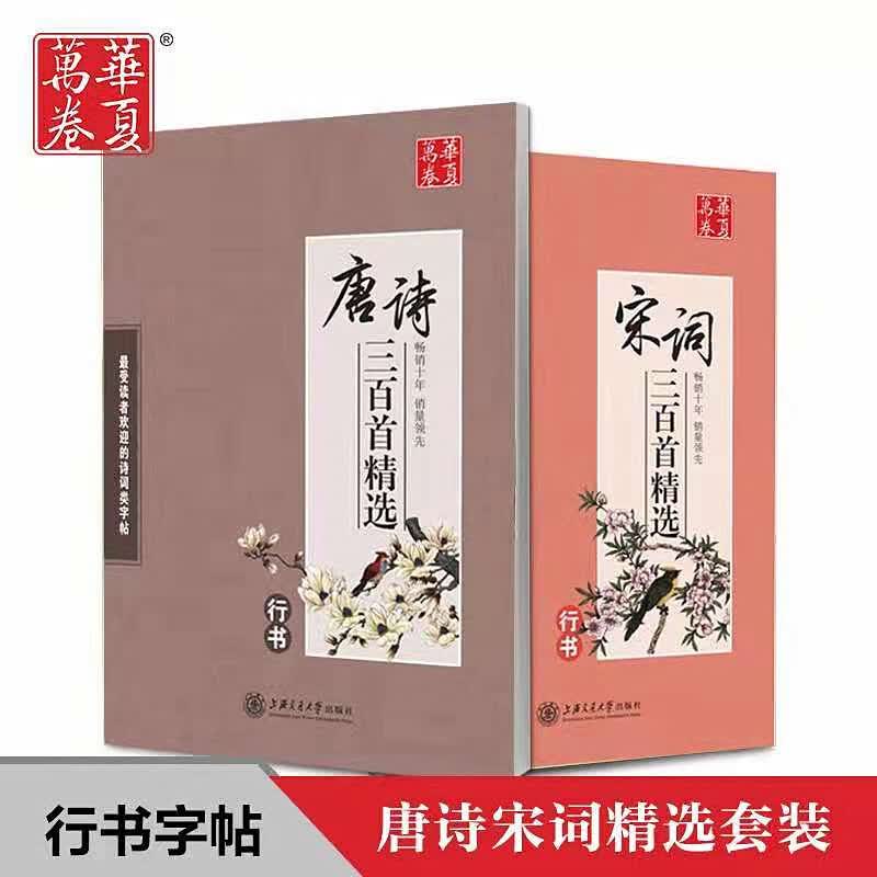 田英章楷书字帖行书行楷成年练字帖唐诗三百首宋词三百首诗词生生生生正楷体字帖硬笔临摹字帖 田英章 唐诗宋词三百首精选 行书 共2本【赠练字笔