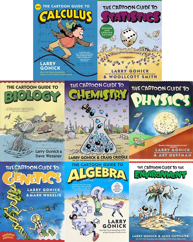 爆笑科学漫画英文原版The Cartoon Guide to Algebra/Physics 8册