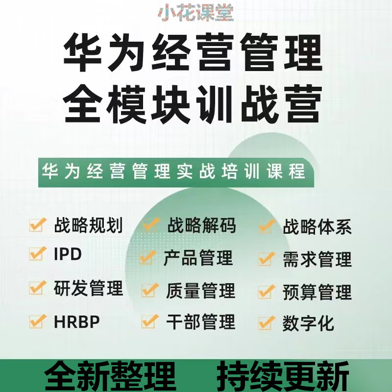 华为经营管理课程教程战略规划方案财经管理LTC流程HRBP队伍建设