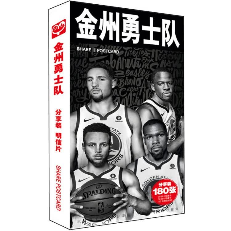 180张套装NBA球星卡片明信片贴纸合集科比詹姆斯库里篮球周边 乳白色 金州勇士队
