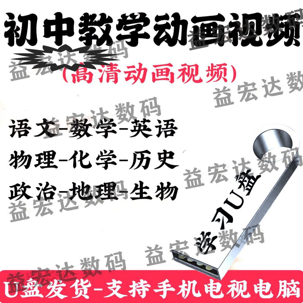 视频789年级看动画同步早优盘 初中教学动画视频 初中全套（九科动画教学2623集）
