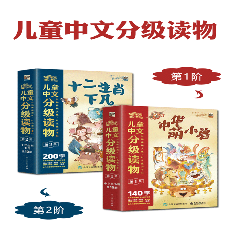 麒麟书局儿童中文分级读物1+2阶中华传统文化中华萌小兽十二生肖下凡亲子共读自主阅读绘本睡前故事书籍仙鹤将军白虎归山凤凰相遇 麒麟书局儿童中文分级读物