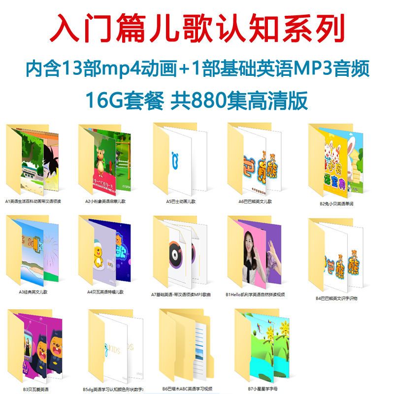 国际拼读视频动画 英语-入门篇-儿歌认知-16G