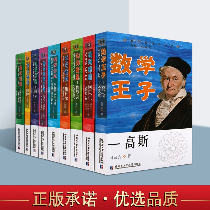 世界数学家传奇丛书 套装9册 数学家传记书籍 名人传记 数学史 高斯 维纳 康托尔等 哈尔滨工业大学出版社