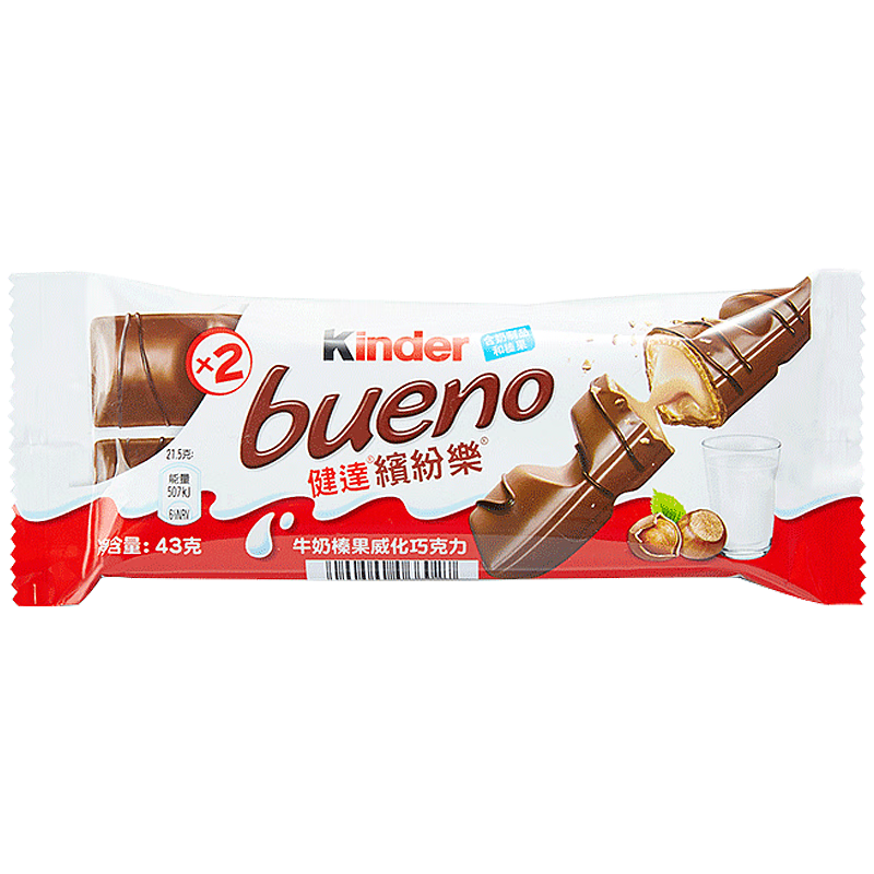 健达（Kinder）健达缤纷乐牛奶榛果威化巧克力制品进口零食节日礼物1包2条装43g，5.11元—— 慢慢买比价网