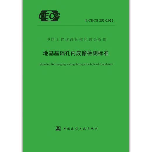 【现货】T/CECS 253-2022 地基基础孔内成像检测标准