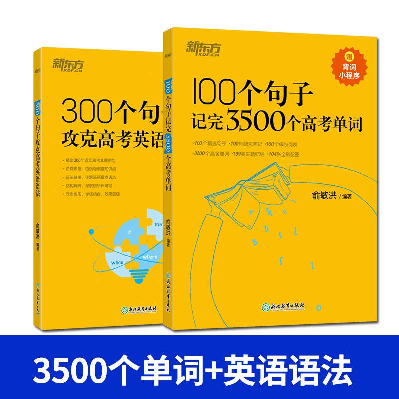 2024新东方100个句子记完3500个高考单词+300个句子攻克高考英语语法 高一二三七八九年级 俞敏洪分类记高中英语学习背单词语法长难句速记 可搭董宇辉高考英语作文考前背诵30篇必刷题真题