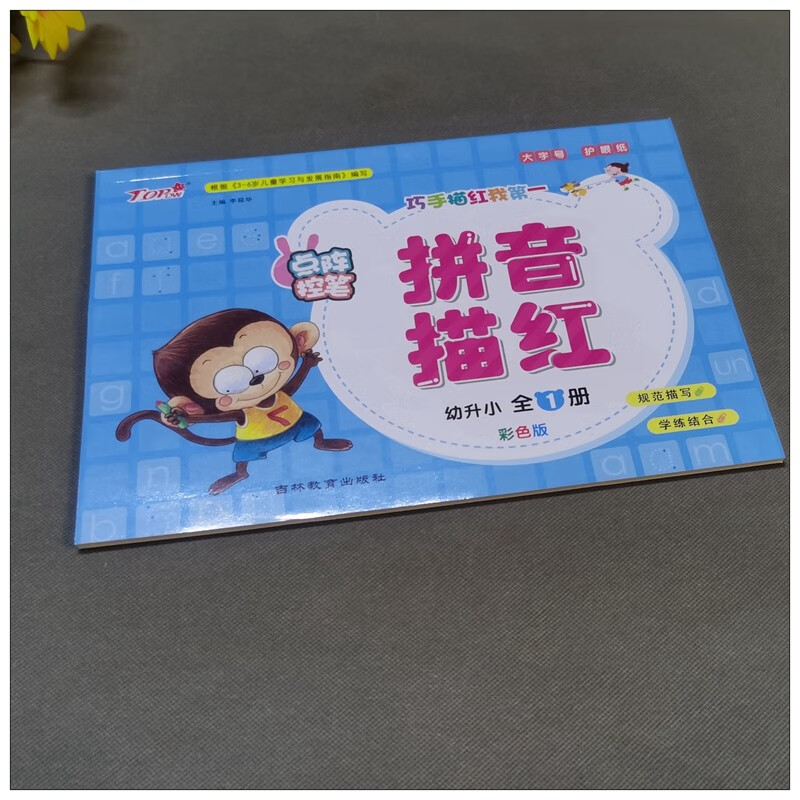 TOPDW系列新蒙氏幼儿学前描红天天练巧手描红拼音数字汉字102050以内加减法幼小衔接铅笔描红幼小衔接一日一练习册 拼音描红