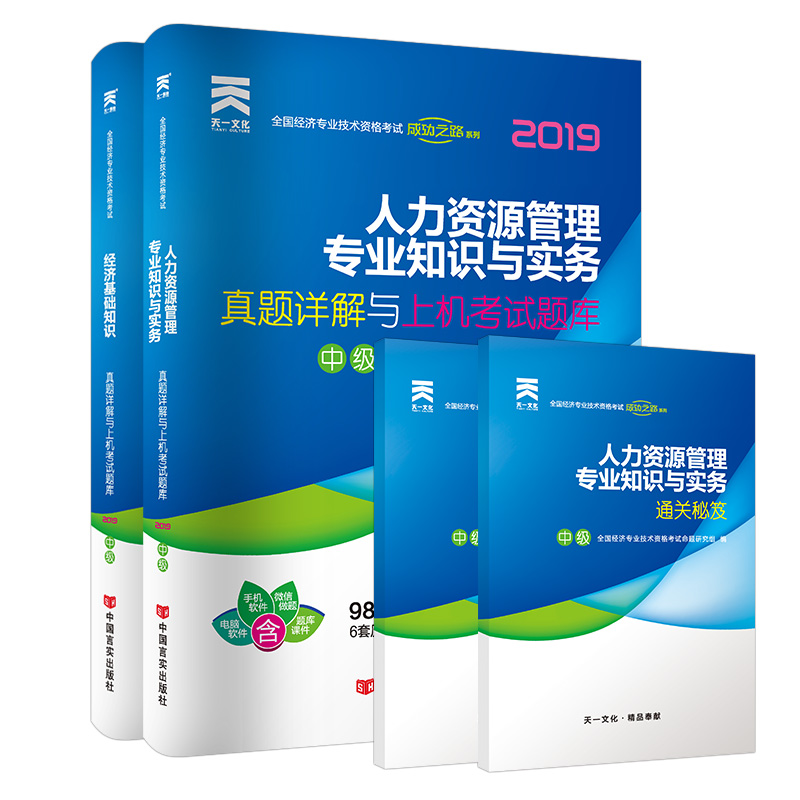 经济师中级2019人力资源专业教材配套试卷：人力资源管理专业知识与实务+经济基础知识（全套共2本）