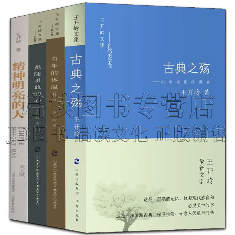 王开岭文集全4册 精神明亮的人+古典之殇+跟随勇敢的心+当年的体温 王开岭的书 现货