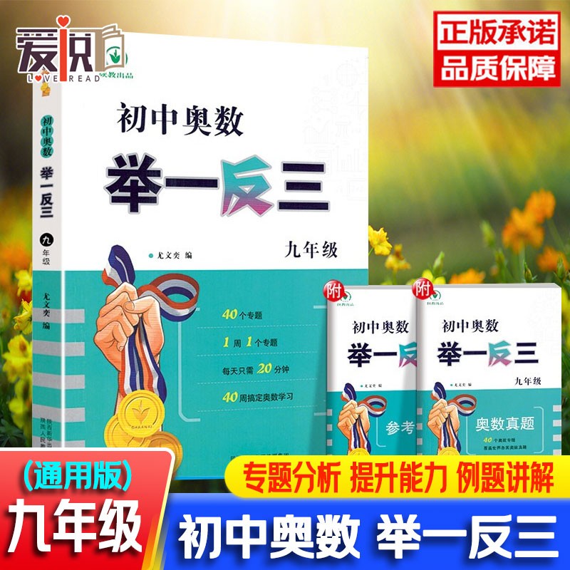 初中奥数举一反三 七八九年级 数精讲精练教辅教材辅导 初中奥数举一反三 九年级全年级通用（定价46）