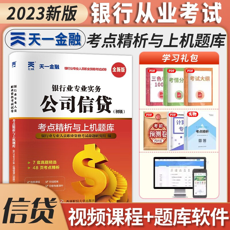 天一金融银行从业资格考试2023年教材历年真题试卷题库初中级银行从业法律法规个人理财银行管理风险信个贷银行从业资格证官方教材 公司信贷(初级)真题试卷考点手册