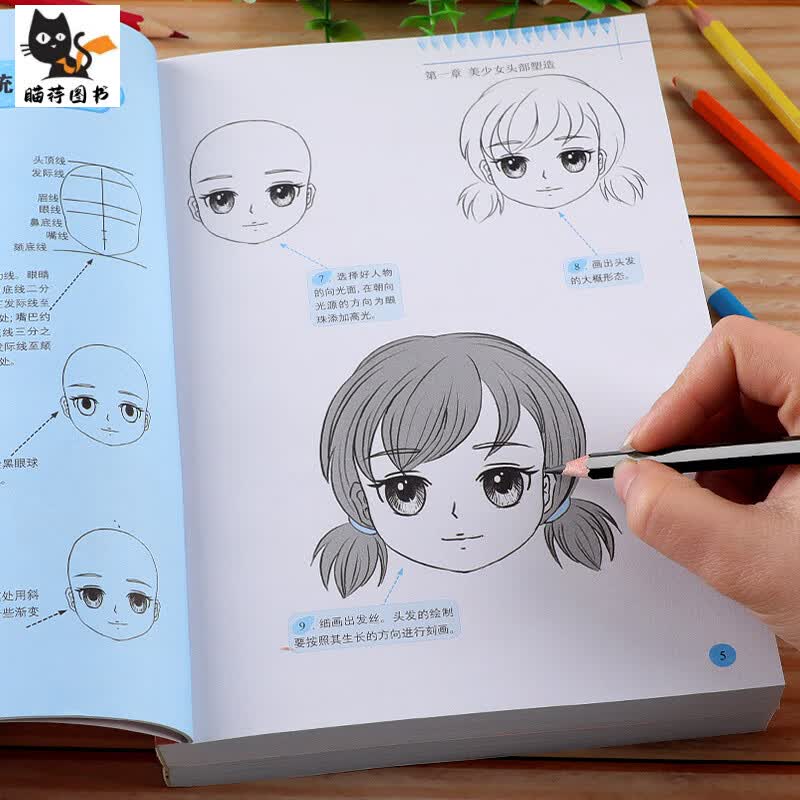 生学画画书简笔画零基础新手入门画册q版女孩手绘美 法图画