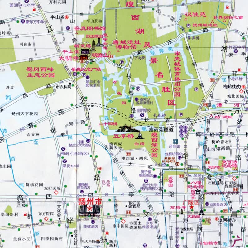 2023新版 扬州交通旅游图 扬州地图 街道详图 瘦西湖 仪征新区 宝应城区 高邮地图 景点地图 烟花三月下扬州