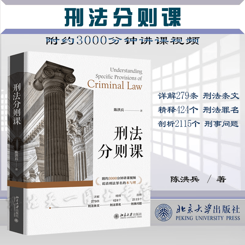 现货 2023新书 刑法分则课 陈洪兵 详解279条刑法条文 精释424个刑法罪名 剖析刑事问题 本书附讲课视频 北京大学出版社 9787301336427
