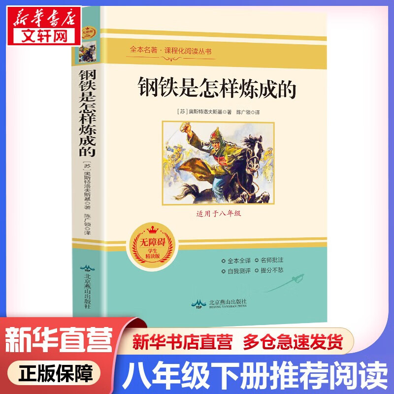 初中必读名著七年级八年级九年级课外阅读初一初二初三必读课外书必读书目 八年级下册 钢铁是怎样炼成的钢铁是怎么样炼成的