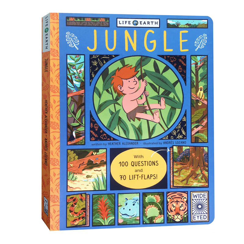 英文原版 地球上的生命系列 Life on Earth Jungle 儿童启蒙科普自然生物科学认知纸板翻翻书
