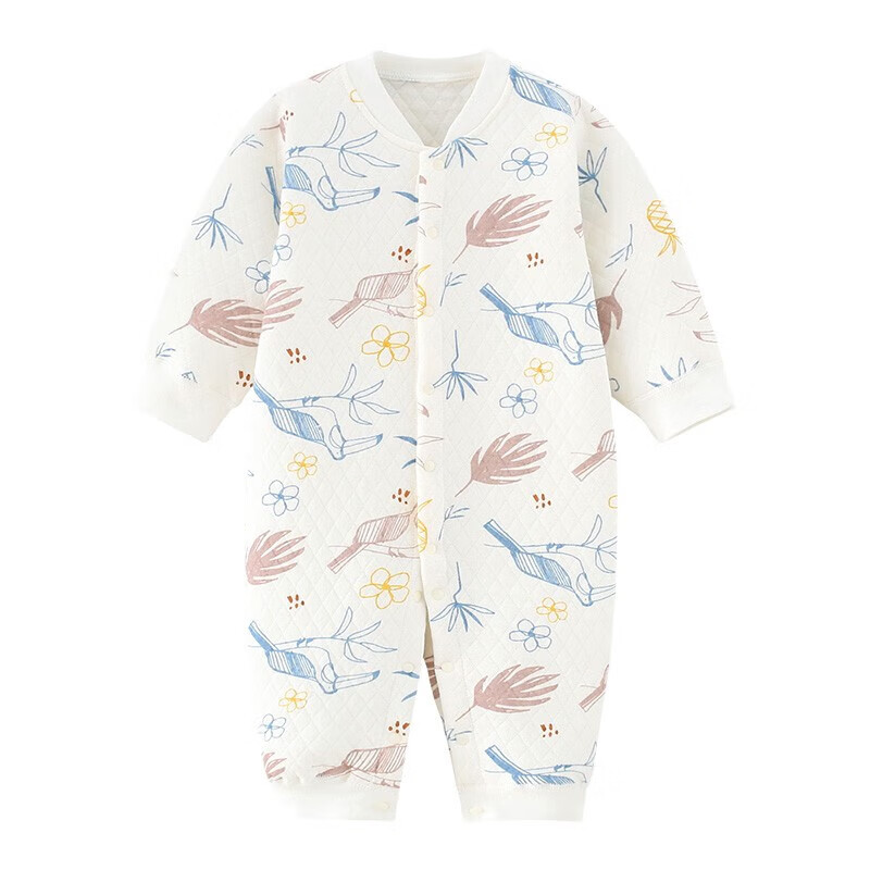 班杰威尔（Banjvall）婴儿衣服春秋夹棉连体衣0-2岁男女宝宝纯棉长袖睡衣新生儿哈衣 加厚星星熊哈衣 90cm (建议12-15个月身高 ...