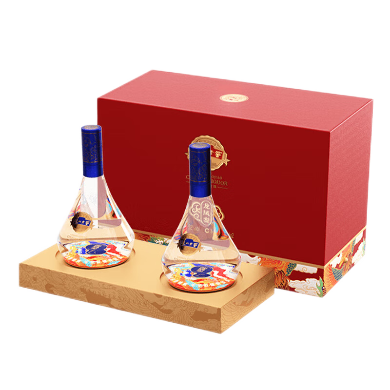 闭眼买、PLUS会员：泸州老窖 定制酒龙年生肖酒龙凤銮 52度 浓香型白酒礼盒 500ml*2瓶，194.28元包邮（多重优惠）—— 慢慢买比价网