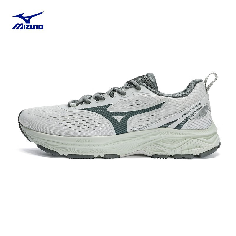 美津浓（MIZUNO）【RACER】运动鞋男 缓震透气跑步鞋 耐磨运动鞋 13/冷灰/铁灰/草地绿 41_历史价格查询-慢慢买比价网