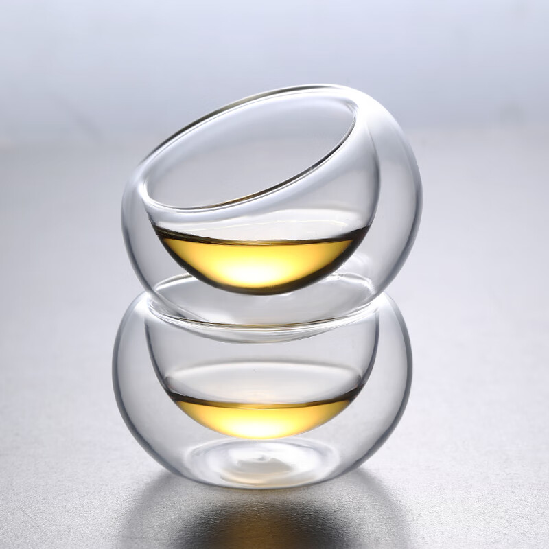 曲和（QUHE）玻璃品茗杯耐热加厚双层隔热透明喝茶小杯子防烫茶杯功夫茶具套装 50ml 4个双层玻璃杯 50ml-130ml-京东-618/双十一/双11-京东折扣隐藏大额优惠券