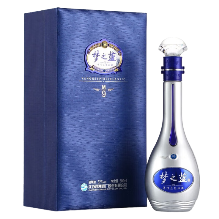 20点开始、PLUS：洋河梦之蓝M9 52度 500ml 绵柔浓香白酒_洋河历史价格查询-慢慢买比价网