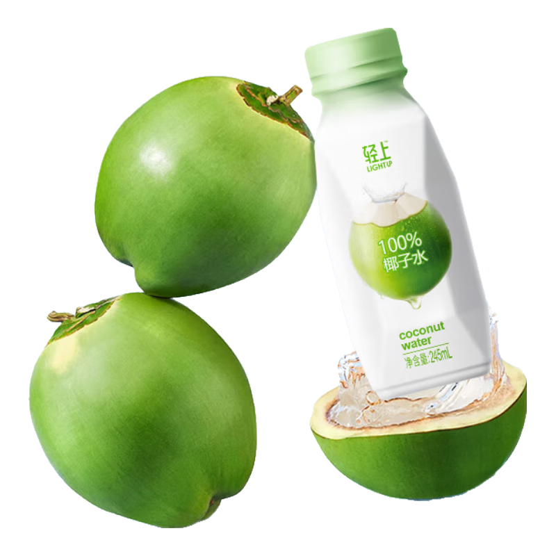 plus：LIGHT UPPER 轻上 100%椰子水 椰汁饮料 245ml*10瓶_其他历史价格查询-慢慢买比价网