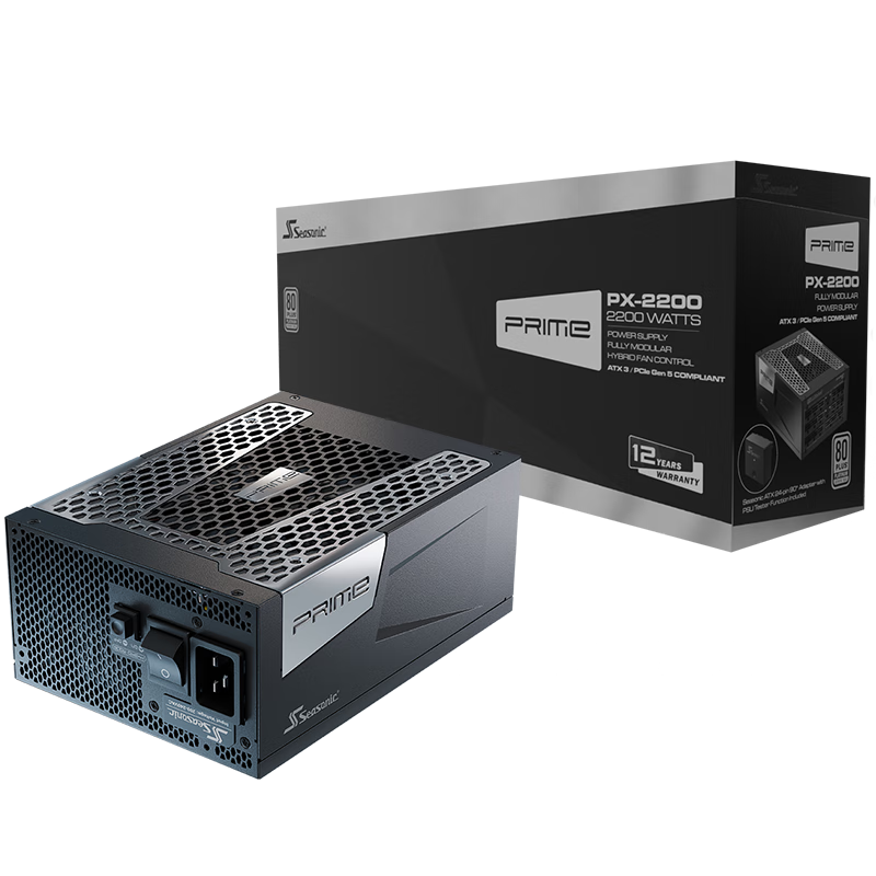 海韵 PRIME PX-2200 ATX3 电源开售：2200W、支持多路 CPU 与 GPU，3999 元 - IT之家