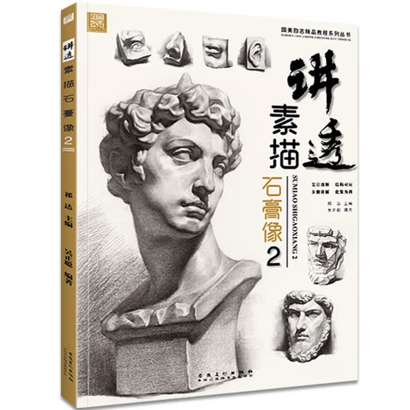 讲透素描石膏像2 吴正聪人物头像肖像五官结构组合画画书籍本照片临摹范本画册零基础静物高考联考美术绘画基础入门教程教学教材书