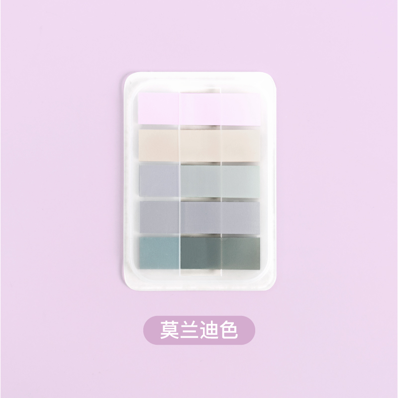 粉笔文创】粉笔倾心炫彩指示贴五色1盒五色共100张莫兰迪色马卡龙色便利贴标签贴便签贴纸指示分类索引贴书贴书签马卡龙色 莫兰迪色