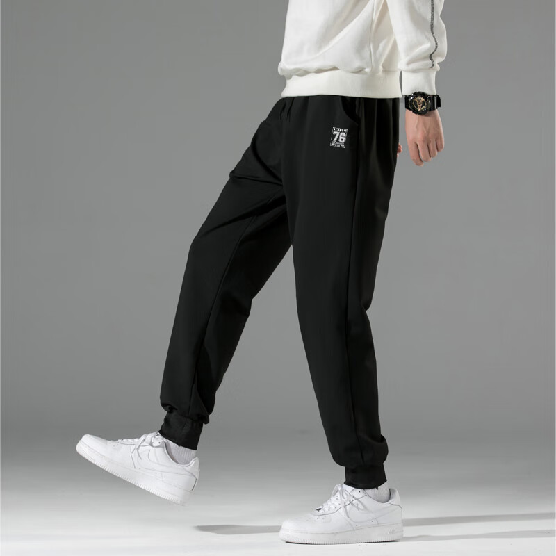 JEANSWEST LIFE真维斯休闲裤男春秋季宽松束脚男裤运动卫裤男士潮牌百搭长裤子 白字中国BY888 4XL-京东-618/双十一/双 ...