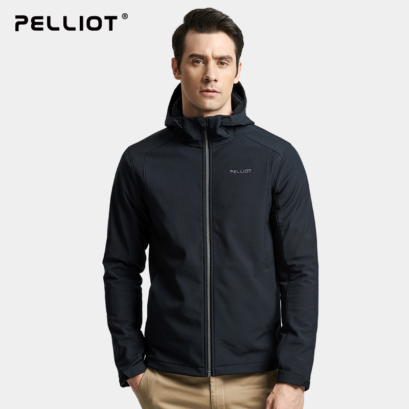 PELLIOT 伯希和 男女软壳衣 保暖抓绒外套 曜石黑，209元 包邮（双重优惠）—— 慢慢买比价网