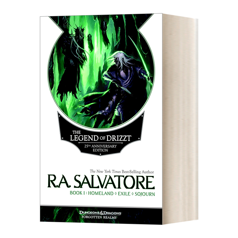 【瑕疵书】The Legend of Drizzt 25th Anniversary Edition, Book I 龙与地下城 崔斯特传奇系列1 25周年纪念版 进口英语书 英文原版小说
