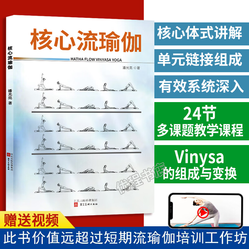 核心流瑜伽书籍体式讲解口令+24节排课串联vinyasa导师教培训教材 教培训教材
