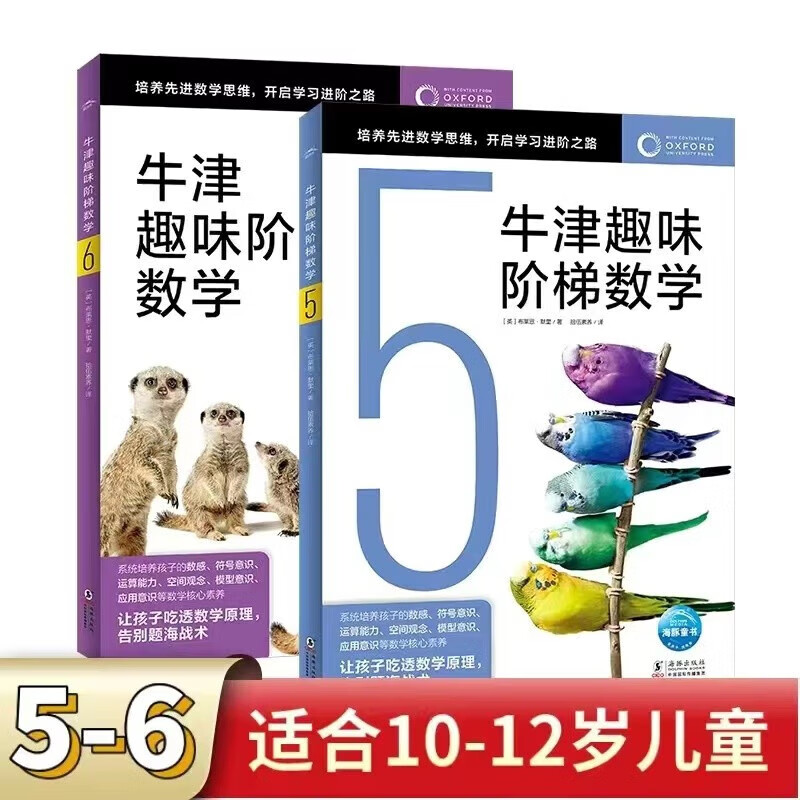 【全7册】牛津趣味阶梯数学 K-6专项思维训练练习册 知识同步提升课外阅读书籍 牛津大学 新加坡数学 小学生一二三四五六年级5-6-8-10-12岁 牛津趣味阶梯数学5-6:全2册
