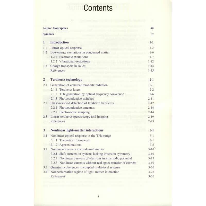 非线性太赫兹光谱的概念与应用(英文版)/国外优秀物理著作原版系列9787560394718 托马斯·