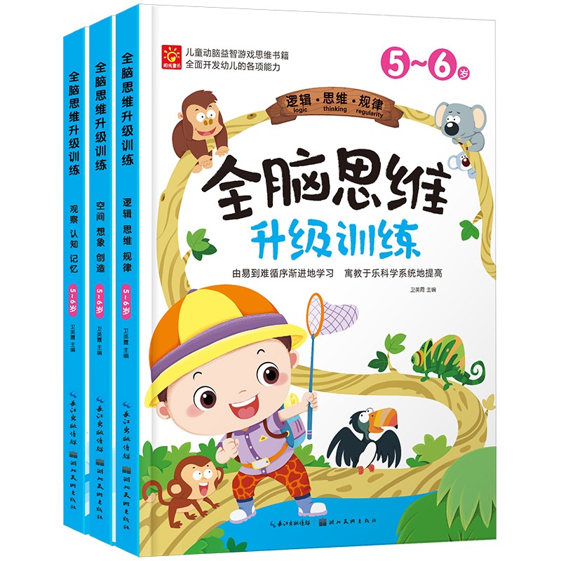全套3册 儿童全脑思维开发能力训练 左右脑智力开发5-6岁迷宫书