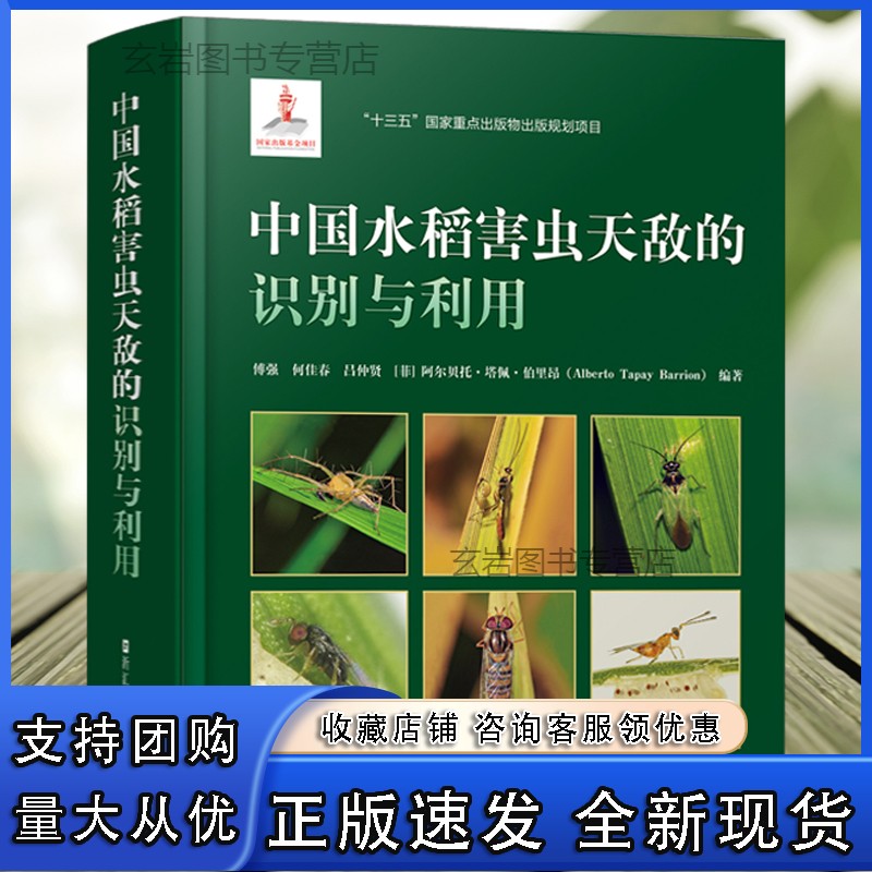 n中国水稻害虫天敌的识别与利用 水稻病虫草害诊断与防治原色图谱水稻种植水稻栽培技术水稻病虫草害诊断防治 农作物病虫害快速诊治
