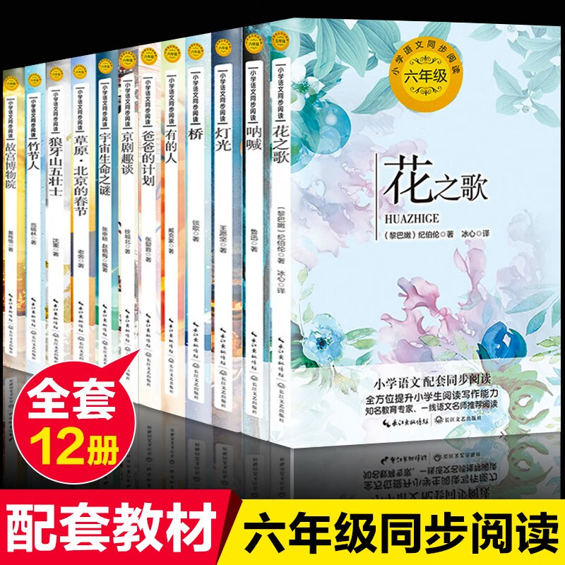 六年级上册课外书必读全12册小学统编语文教材配套阅读书籍人教版老师推荐花之歌狼牙山五壮士呐喊鲁迅竹节人爸爸的计划故宫博物院