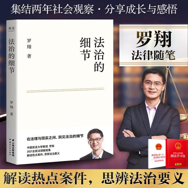 法治的细节 罗翔 著 中国政法大学教授罗翔全新随笔集 提高法律智识与生活智慧 果麦出品 图书
