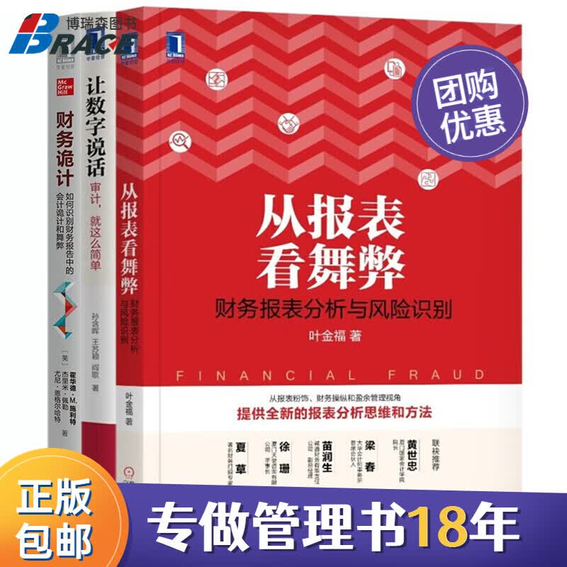 审计业务提升3本套：从报表看舞弊+让数字说话+财务诡计 博瑞森企业管理C