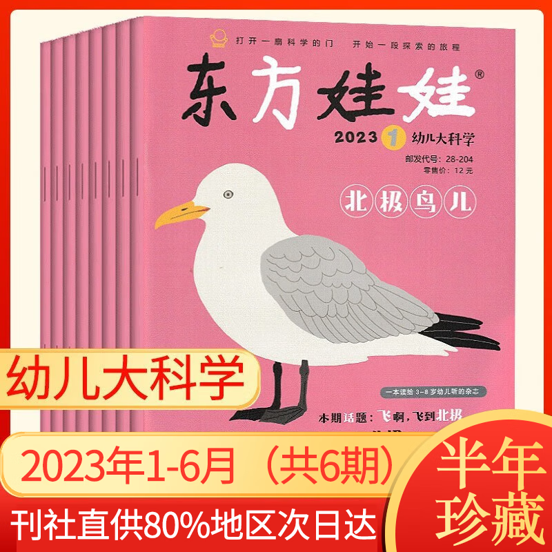 【半年订阅】东方娃娃智力+绘本+美术+数学+科学2023年 3-7岁科学绘本儿童思维训练启蒙故事歌谣 A大科学【半年珍藏】23年1-6月