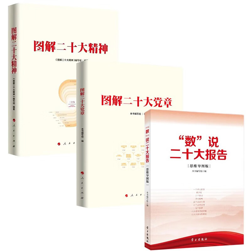 图解二十大精神+图解二十大党章+“数”说二十大报告 思维导图版