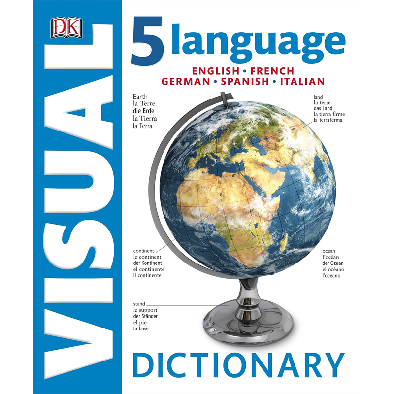 精装 英文原版 DK小百科系列 5 Language Visual Dictionary 5种语言图解词典 词汇宝库 English French Ger
