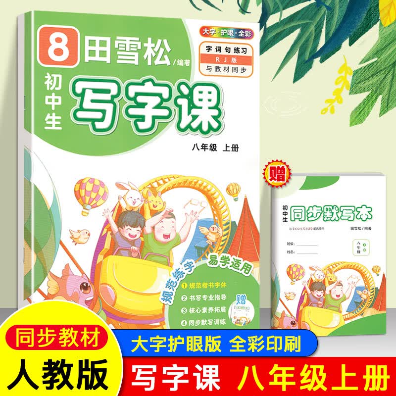 2023新版 田雪松初中生写字课大字护眼版七八年级上册九年级全一册人教版教材同步字帖字词句 八年级上册