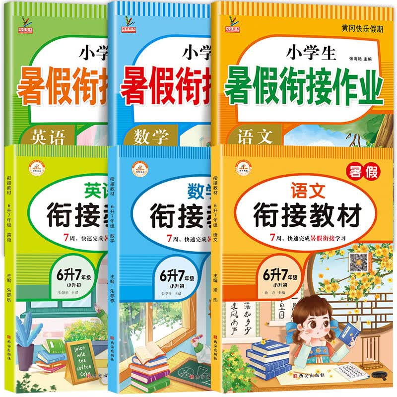 2022小升初暑假衔接教材 小学升初中暑假作业语文数学英语六升七必刷题六年级下册真题卷人教版 【全6册】暑假衔接作业+教材 小学升初中