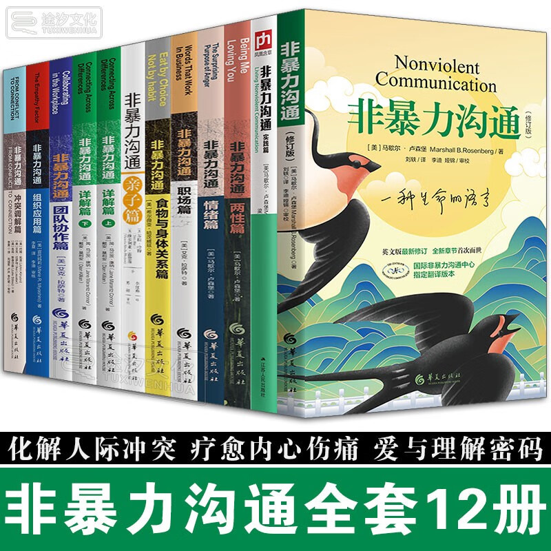 非暴力沟通系列全套12册 非暴力沟通（修订版）+实践篇+两性篇+情绪篇+职场篇+食物与身体关系篇+亲子篇+详解篇 全12册