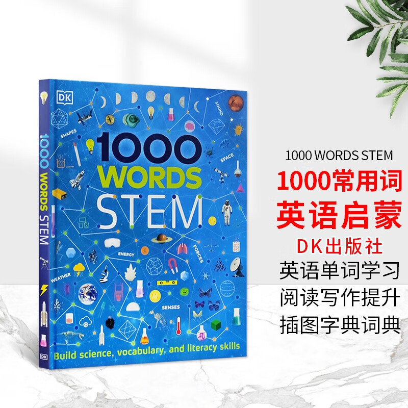 DK常用英语1000词 1000 words stem 场景认知 图解单词书 英语启蒙 英文原版绘本图文词典图画书